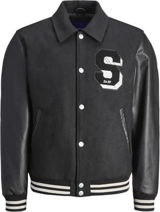 Jack & Jones Jorcarter Varsity Wool Blend Bomber Noos Veste Universitaire, Noir, XL Homme