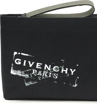Givenchy Logo-Print Cotton Clutch - Black