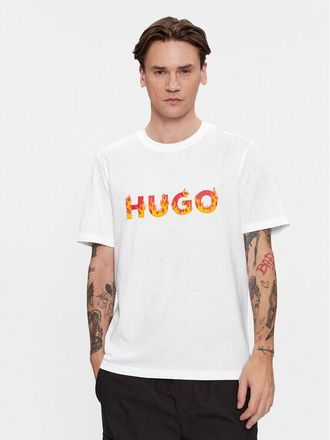 HUGO BOSS Hugo T-Shirt Danda 50504542 Wei&szlig; Regular Fit