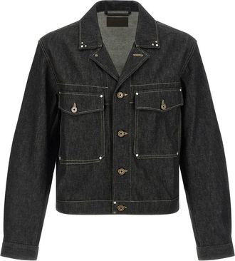 Christophe Lemaire Homme, Vestes, Noir, Taille: L Veste Trucker en Denim Lourd