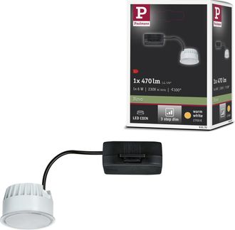 Paulmann 93070 Nova LED Einbauleuchte Modul 3-Step-Dim Coin rund 50mm 6W 470lm 230V 2700K Satin rund dimmbar Deckenspot Kunststoff