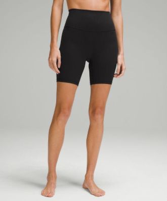 lululemon Align Shorts mit hohem Bund f&uuml;r Frauen - 20 cm - Gr&ouml;&szlig;e 10 in Black