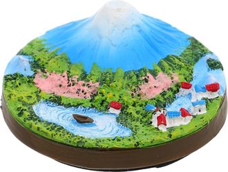 NUOBESTY Handgefertigtes Mini Resin Ornament Mount Fuji mit Handbemalter Japanischer Micro Landschaft Einzigartiges Bonsai dekor Detaillierte Skulptur f&uuml;r Wohn