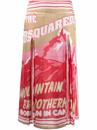 Dsquared2 jupe pliss&eacute;e &agrave; logo - Rose