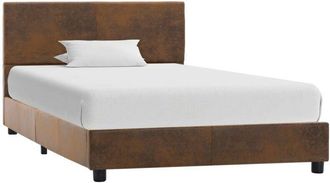 Les Tendances Lit Marron Similicuir daim 100x200 3