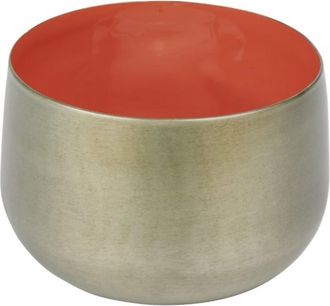 LAMBERT [W] Windlicht Eisen Antik-Nickel/Kürbis H 6,5 D 9,5cm