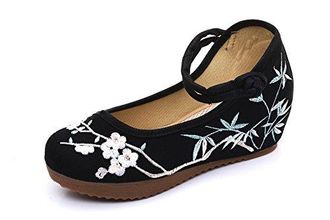 Lazutom Mary Janes pour femme - Noir - Noir, 37 EU