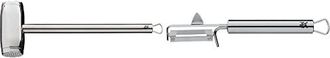 WMF Profi Plus Fleischhammer 34 cm, Fleischklopfer, Schnitzelklopfer, Cromargan Edelstahl teilmattiert & Profi Plus Kartoffelschäler Pendelklinge 19 cm, P