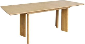 Sweeek Table &agrave; manger rectangulaire extensible bois dh&eacute;v&eacute;a et placage ch&ecirc;ne naturel 6-8 places 170-210cm - Albane