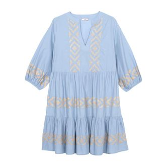 Oltre Femme, Robes, Bleu, Taille: 48 FR Robe &Eacute;vas&eacute;e avec Broderies
