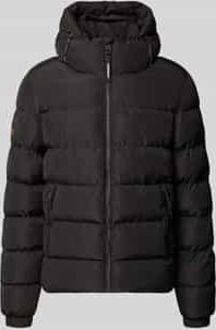Superdry Steppjacke mit Label-Stitching und Kapuze