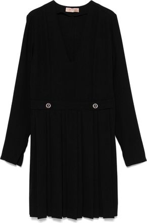 Twin-Set Krepp-Minikleid mit Falten - Schwarz