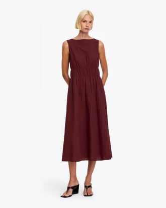 Arket Kleid Aus Seersucker -Rot