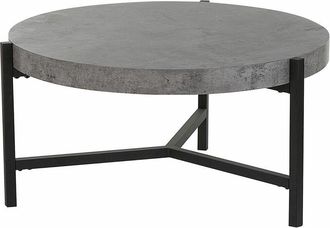 Beliani Beliani - Couchtisch Grau Schwarz Betonoptik mdf Tischplatte Metallgestell Rund Modern Industriell