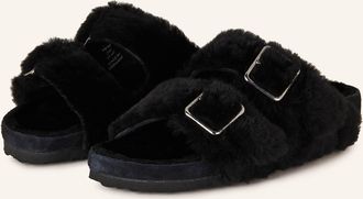 Birkenstock 1774 Birkenstock Pantoletten Arizona Shearling Big Buckle schwarz