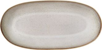 Bloomingville Serviertablett Sandrine, grau, Keramik, 42 x 21 x 3,5 cm
