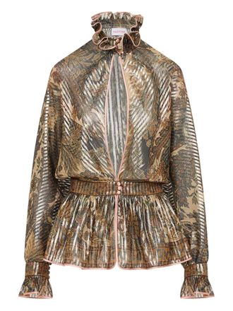 Valentino Garavani blouse &agrave; imprim&eacute; P&eacute;kin Cachemire Voyage Imaginaire - Tons neutres