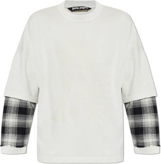 Palm Angels Homme, Tops, Blanc, Taille: XL SweaT-shirt avec imprim&eacute;