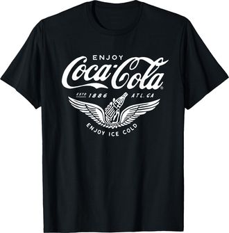 Coca Cola Ware Coca Cola Genie&szlig;en Sie eiskalte Retro-Fl&uuml;gel T-Shirt