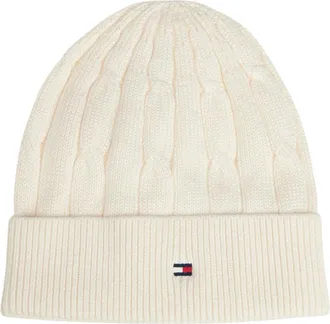 Tommy Hilfiger Bonnet en maille torsad&eacute;e - unisex - Accessoires - Blanc - Taille: S/M