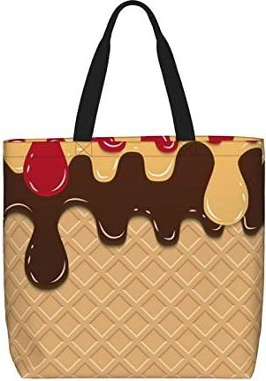 Generic Sac Fourre-Tout Glace Sac Tissu Lavables De Grande Capacit&eacute; Sacs En Toile, Pour Femmes, &Eacute;cole, Tous Les Jours, Filles
