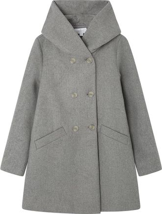 Springfield Damen Abrigodepañoconcapucha,bolsillosdeojalybotonesdelanterosdecierre Kapuze mit Knöpfe, Mittelgrau, 42