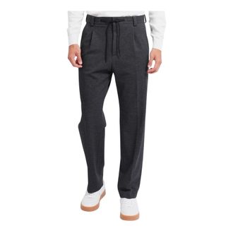 HUGO BOSS Pantalon en coton stretch &agrave; micro-motif - Homme - Pantalons - Gris - Taille: M