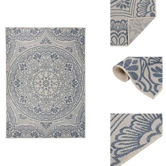 vidaXL Vidaxl - Outdoor-Teppich Flachgewebe 200x280 cm Blaues Muster - Outdoor-Teppich - Balkon-Teppich - Terrassen-Teppich - Kunststoff-Teppich - Wetterfest