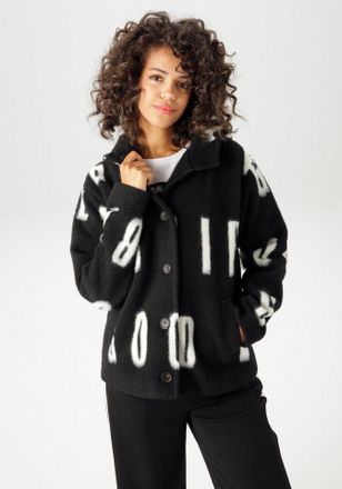 Aniston Fleecejacke mit gro&szlig;fl&auml;chigem GOOD VIBES-Schriftzug