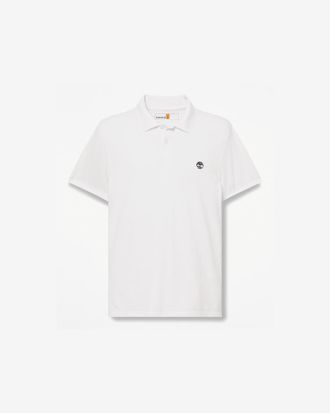 Timberland Millers River Kurzarm-Polohemd aus Stretchmaterial f&uuml;r Herren in Wei&szlig;, Herren, Wei&szlig;, Gr&ouml;&szlig;e