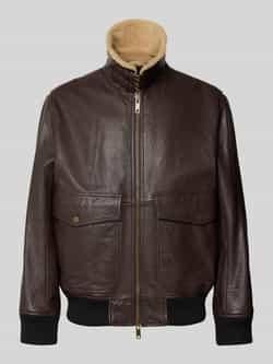 HUGO BOSS Relaxed Fit Lederjacke mit Lammfellkragen Modell Lorano