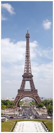 Wallario Poster - Eiffelturm in Paris in Premiumqualität, Größe: 80 x 200 cm XXL-Poster