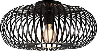 Trio Leuchten Deckenleuchte Johann 606900132, Metall Schwarz matt, exkl. Leuchtmittel 1x E27