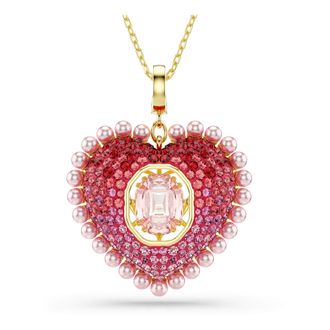 Swarovski Idyllia Anh&auml;nger, Verschiedene Schliffe, Herz, Rosa, Goldlegierungsschicht