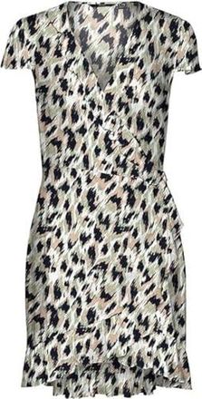 Vero Moda VMMENNY Short C/S Wrap Dress WVN GA Robe, Bleu Marine Blazer/AOP : Mèche, M Femme