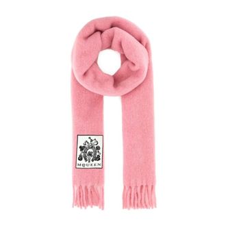 Alexander McQueen Schal mit Hufeisen- und vierbl&auml;ttrigem Kleeblatt-Logo - - Accessories - Damen - Rosa - ONE SIZE