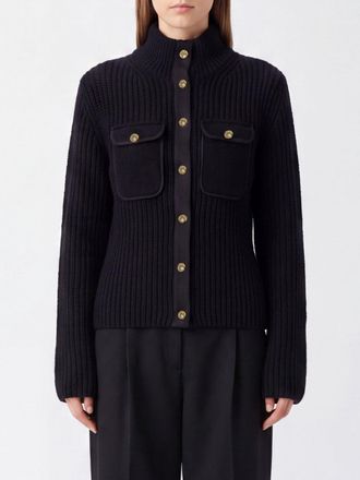 Pinko Slim-Fit-Rippenstrickjacke mit Stehkragen aus Wolle und Alpaka