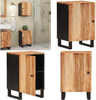 vidaXL Badschrank 38x33x58 cm Massivholz Akazie - Badschrank - Badezimmerm&ouml;bel - Holzregal - Akasieholzkasten - Aufbewahrungsbauernhof - Home & Living