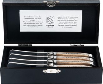 Laguiole Buttermesser Luxury Line, 4-teilig, Eichenholz