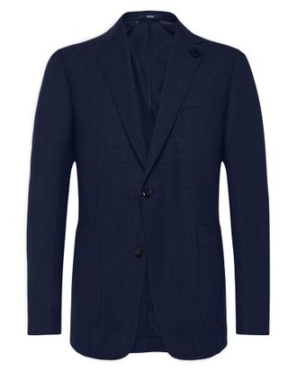 Joop Sakko aus einem Wolle-Leinen-Mix mit Fischgr&auml;tstruktur in