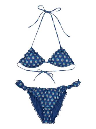 MC2 Saint Barth bikini &agrave; fleurs - Bleu