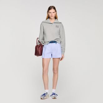 Sandro Vareuse-Sweatshirt mit Stickerei