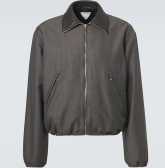 Bottega Veneta Blouson en laine, mohair et cuir Intrecciato