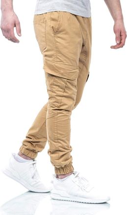 Alessandro Salvarini Herren Outdoor Cargohose Cargo Hose Stoff lang viele Taschen AS270 [AS-270-Beige-W32-L32]