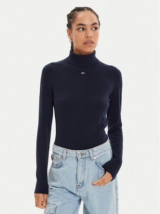 Tommy Jeans Rollkragenpullover Essential DW0DW19686 Dunkelblau Regular Fit