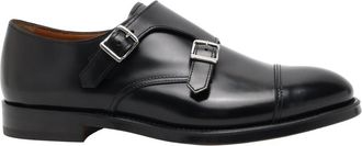 Doucal's Doppelmonkschuhe aus poliertem Nappaleder in