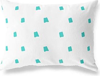 Bonamaison Le Jardin du Lin Kissen Zierkissenbezug Türkisweiß Kissenbezug, Weich Bequem, Für Zuhause Autos Büro Sofa Wohnzimmer Couch Schlafzimmer Dekor, 45x60 C