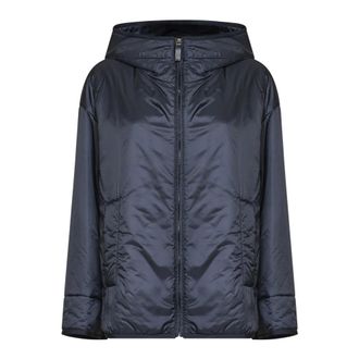 Max Mara Femme, Vestes, Bleu, Taille: 42 FR Veste &agrave; capuche Cleo en toile technique