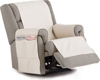 Eysa Bianca Nicht elastisch Sofa überwurf 1 Sessel, Baumwolle, 00-Ecru, 37 x 7 x 29 cm