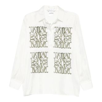 Max Mara Femme, Blouses et Chemises, Blanc, Taille: 36 FR Blouse en soie imprim&eacute;e